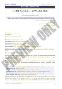 Debt Collection Letter Thailand – Free Legal Notice